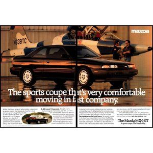 Mazda | Art | 989 Mazda Mx6 Gt Coupe 2 Page Vintage Print Ad Fighter ...